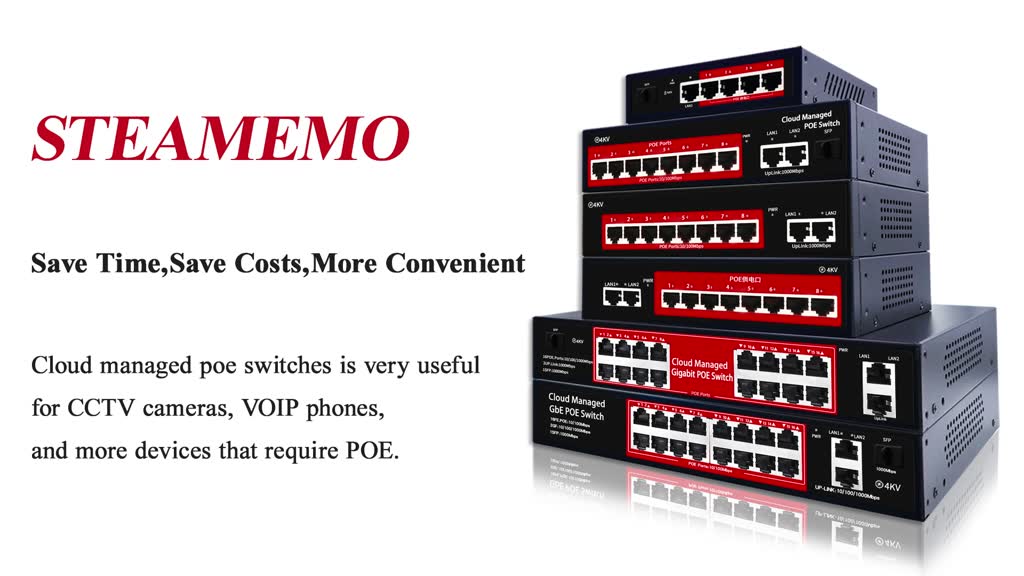 USEE (รับประกัน 3 ปี) USEE POE SWITCH 4P / 8P / 8P uplink Gigabit / 16P / 24P สวิตส์จ่ายไฟ จาก ...