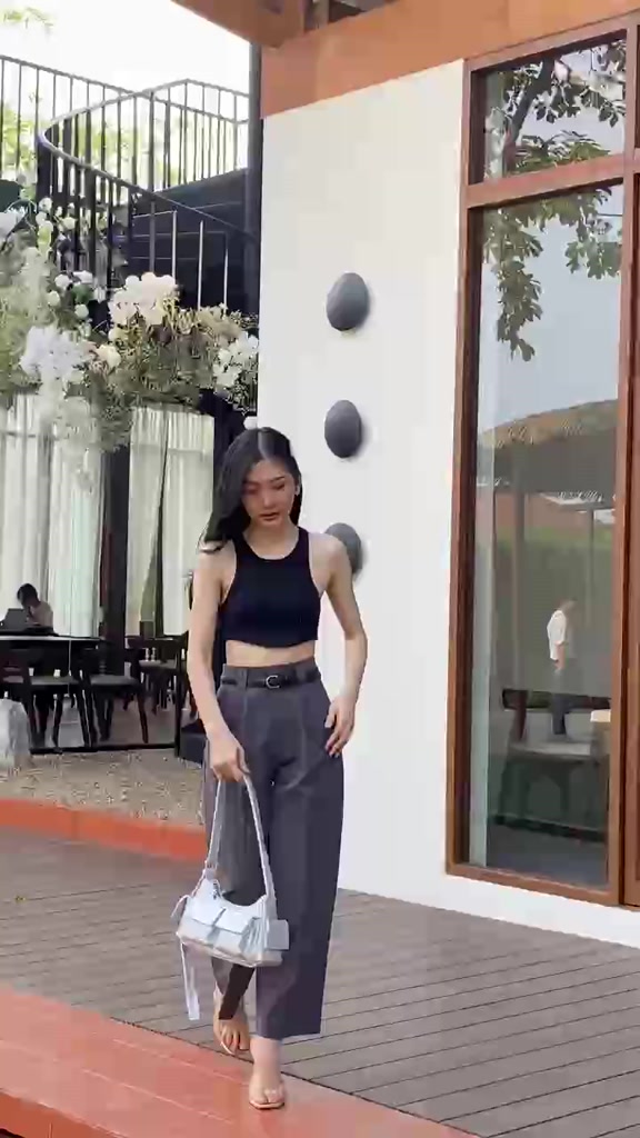 🌈รุ่น AA🌈กางเกงขากระบอกใหญ่สุดฮิต หูคู่สวยๆ ทำงาน แฟชั่น งานป้าย SMSHOP ผ้าไอวี่ ผ้าเปเป้ S ...