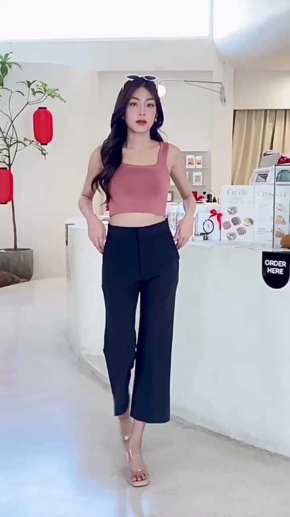 กางเกงขากระดิ่ง ตะขอหน้า ผ้าไอวี่ ผ้าเปเป้ S - 2XL ป้าย SMSHOP พร้อมส่ง | Shopee Thailand