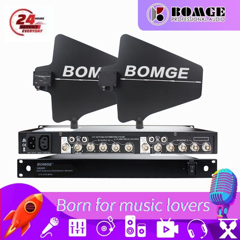 Bomge เสาอากาศดิจิทัล 300 ม. สําหรับระบบไมโครโฟนไร้สาย 5 ชุด 470-960MHz พร้อมเสาอากาศ 2 ชิ้น ...