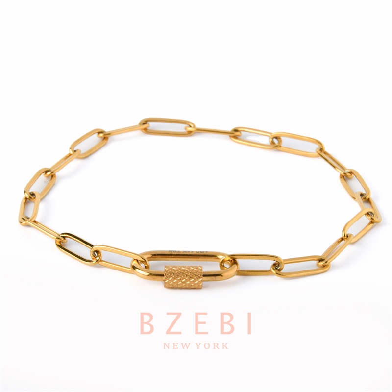 BZEBI กําไลข้อมือ สร้อยข้อมือ สีโรสโกลด์ เครื่องประดับ แฟชั่น ทอง ทอง ...
