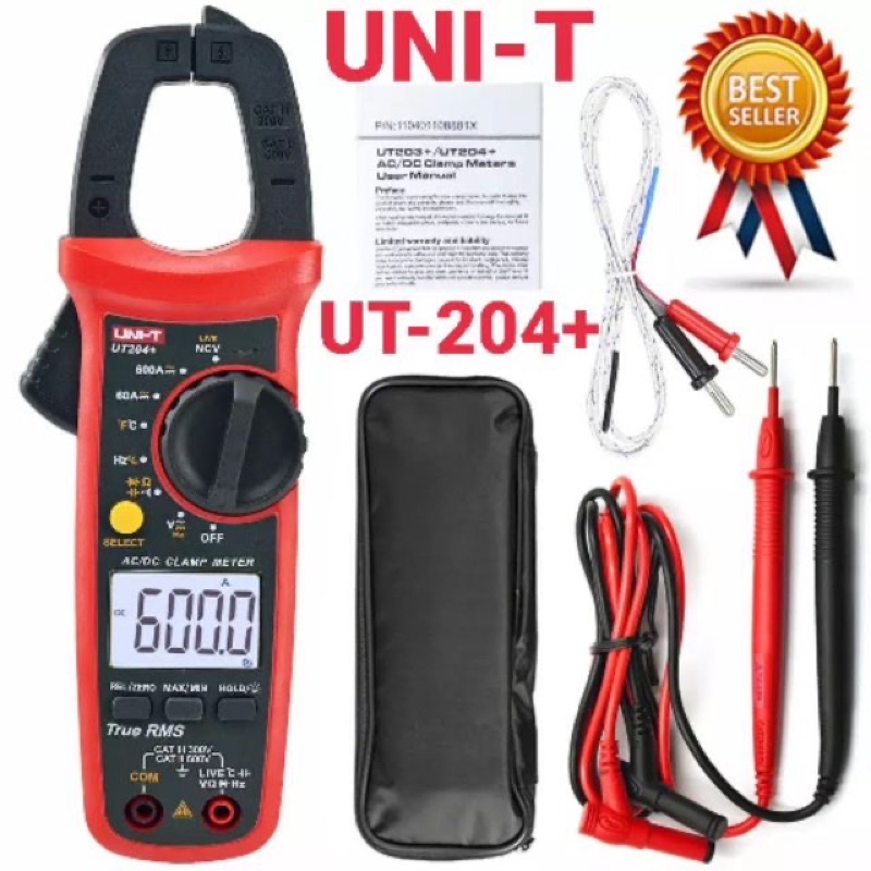 คิปแอมป์ UNI-T UT-204+ แคมป์มิเตอร์ มัลติมิเตอร์ เครื่องมือวัดกระแสไฟ AC-DC NCV NF | Shopee Thailand