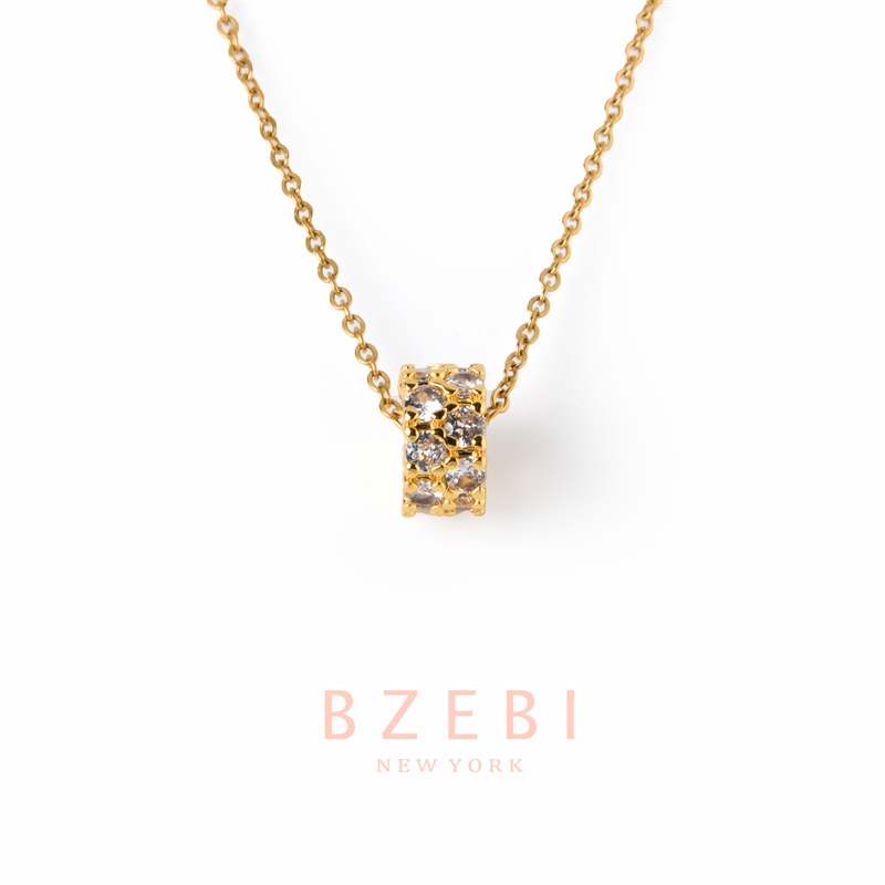 BZEBI สร้อยทอง สร้อยคอทองชุบ 18k นำโชค มีหลายแบบ สแตนเลส ใส่อาบน้ำได้ ...