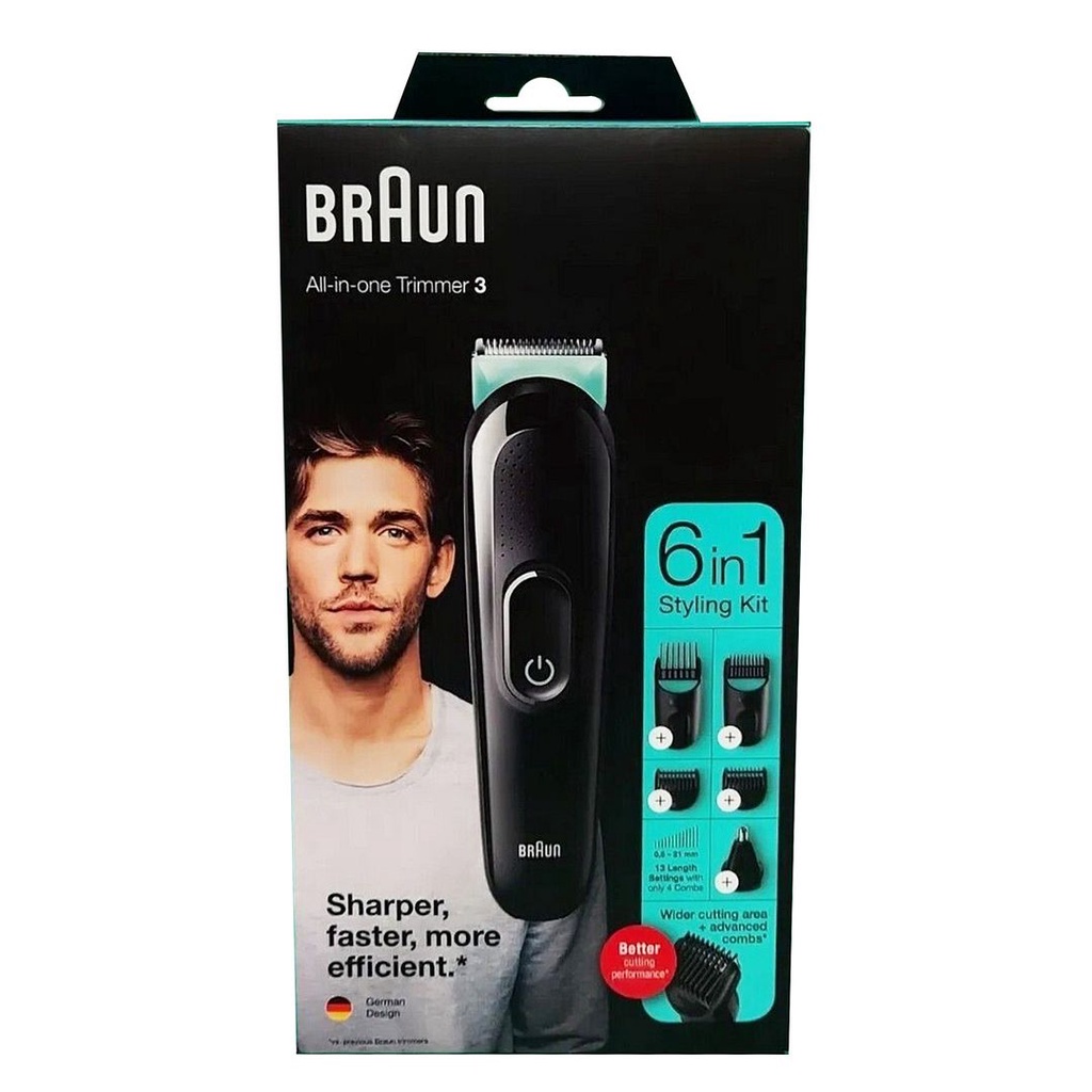 Braun All-in-one Trimmer 3 MGK3335 6-in-1 Beard Trimmer Styling Kit (EU ...