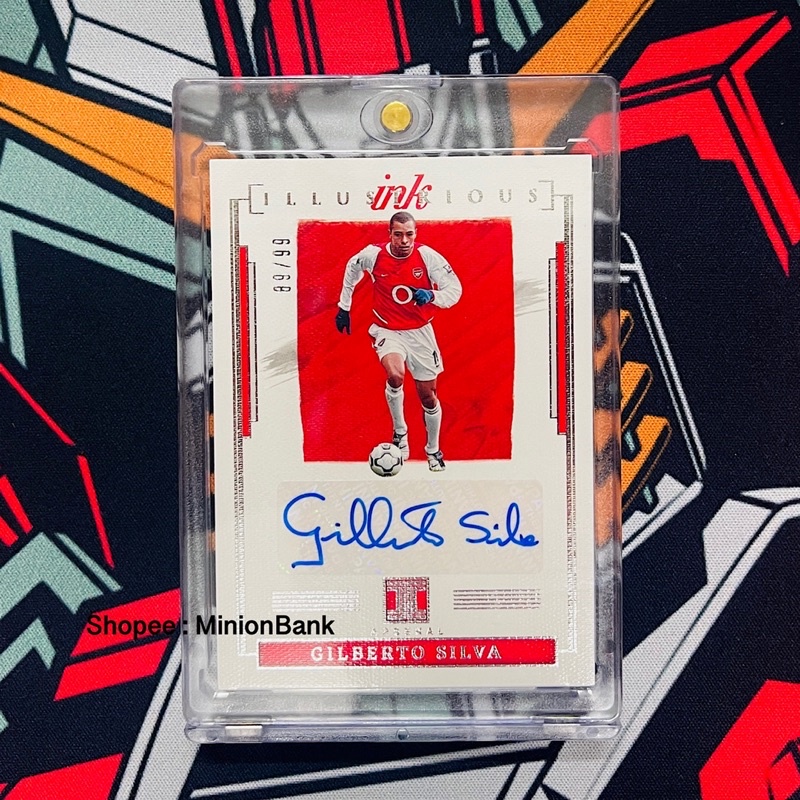 PANINI IMPECCABLE GILBERTO SILVA /99 AUTOGRAPH ARSENAL การ์ดฟุตบอล ...