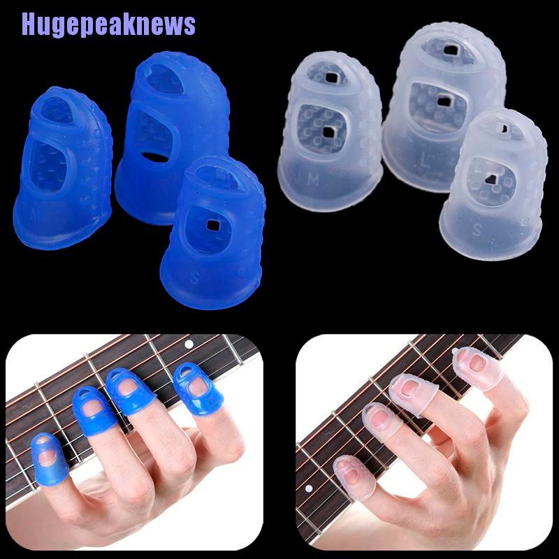 [HK] 4X Guitar Finger Protector Fingertip Picks Silicone Guard Plectrum ...