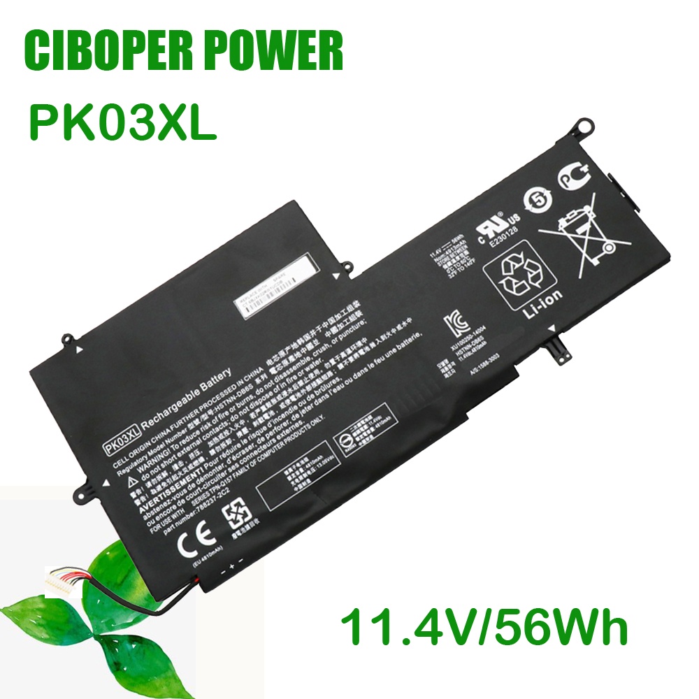 CP ของแท้แบตเตอรี่แล็ปท็อป PK03XL 11.4V 56Wh สำหรับ Pro X360 G1 G2 ...