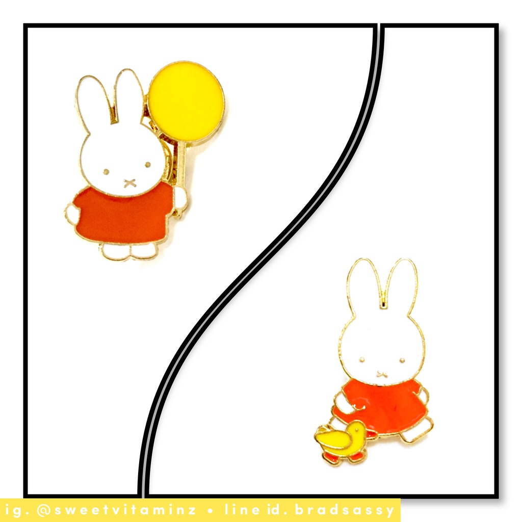 Miffy Brooch • Miffy Pins • เข็มกลัดรูปการ์ตูนกระต่าย • เข็มกลัดกระต่าย ...