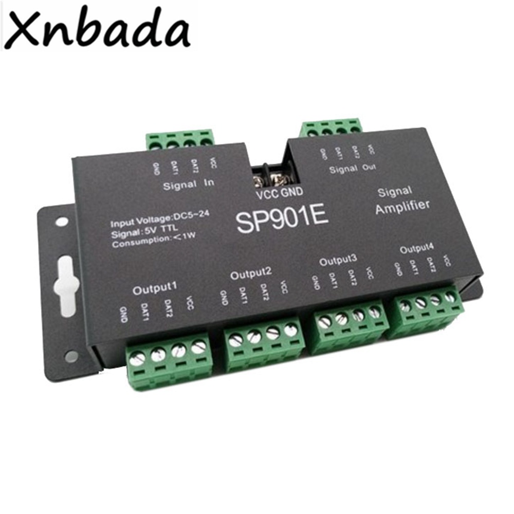 Xnbada WS2811 WS2812B SP901E เครื่องขยายสัญญาณ Led Controller SPI ...