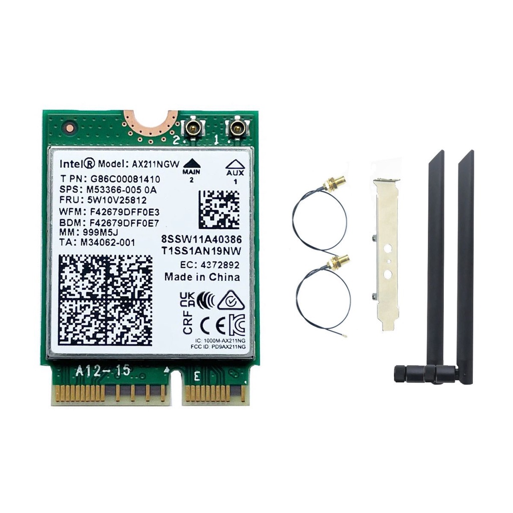 Intel AX211 Wi-Fi 6E Tri-Band M.2 CNVio2 2230 Network Card (w/ external Antenna) | Shopee Thailand