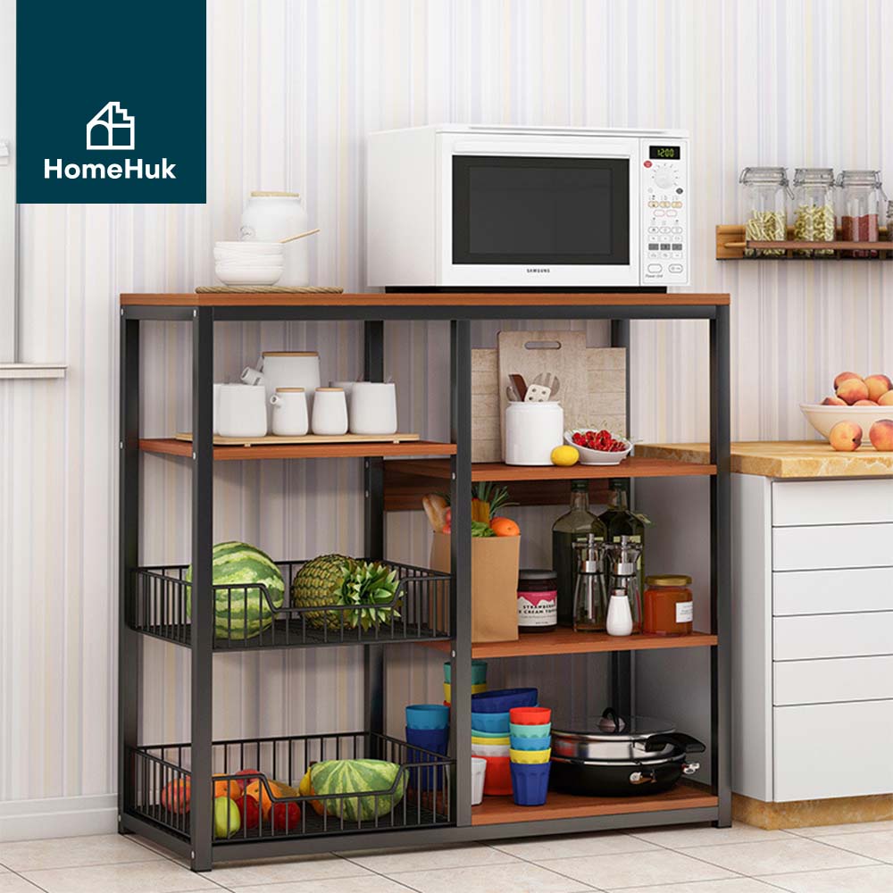 HomeHuk ชั้นวางของในครัว 4 ชั้น 6 ช่อง | Shopee Thailand