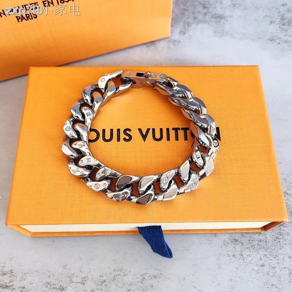 ☇ ♕ ๑ ♚สร้อยข้อมือ cﺴ☌Louis Vuitton Chain Link Patch สร้อยคอ สร้อยคอคู่ ...