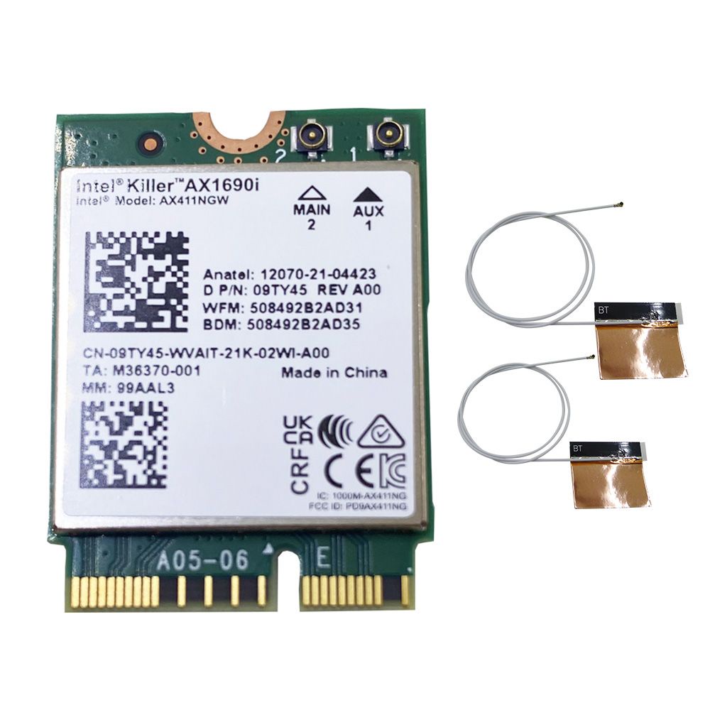 Killer AX1690i Wi-Fi 6E Tri-Band M.2 CNVio2 Network Card (with internal ...