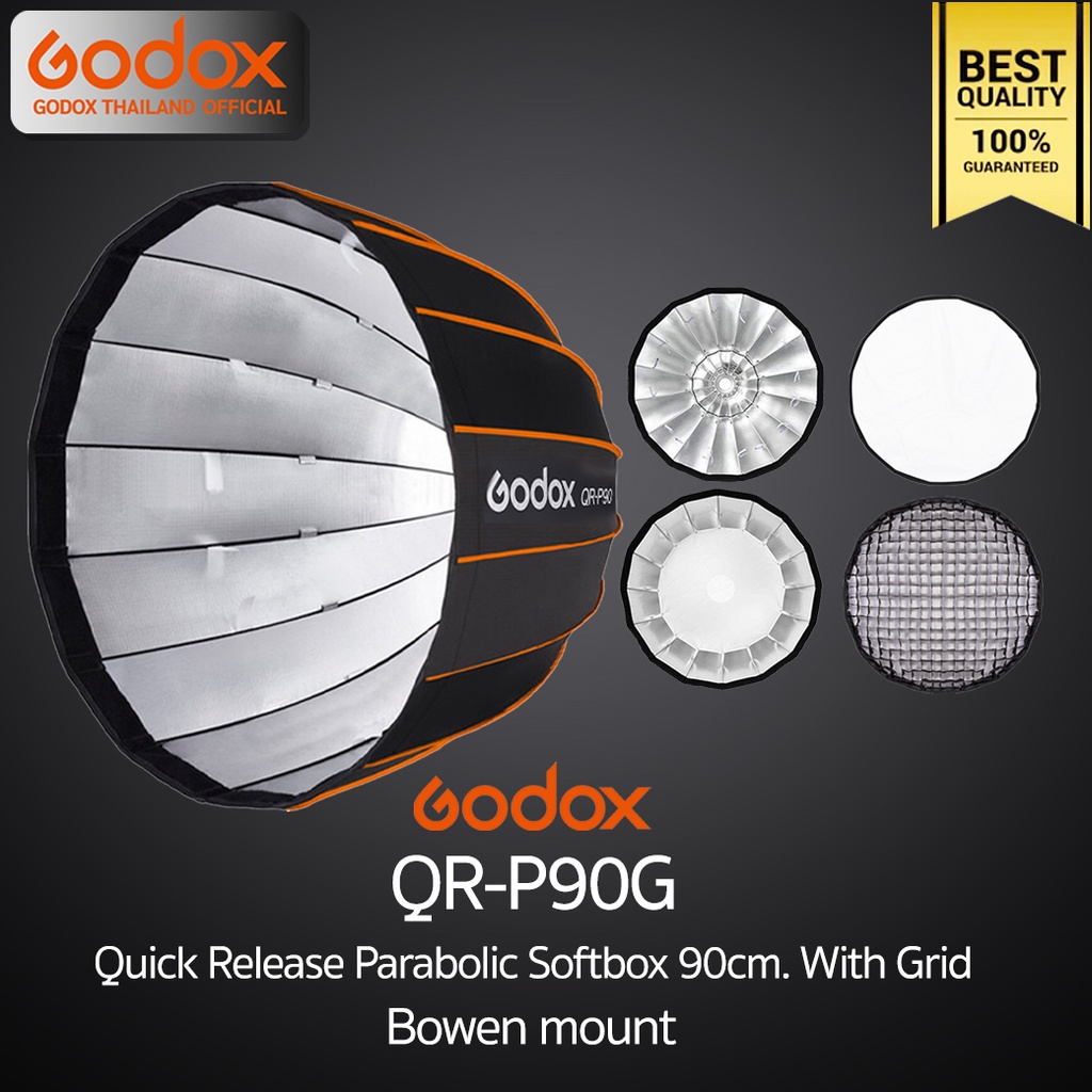 Godox Softbox QR-P90G Quick Release Parabolic Softbox 90cm. With Grid ...