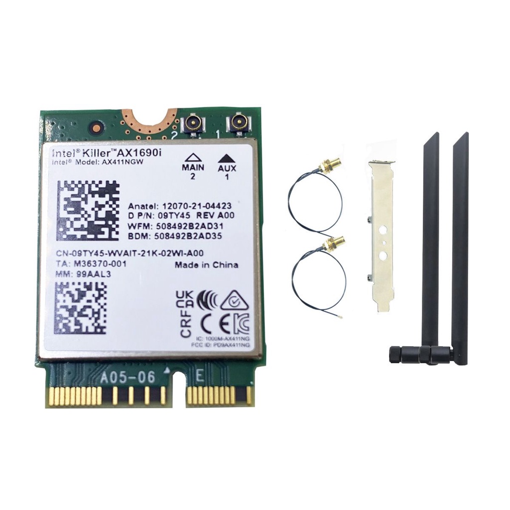 Killer AX1690i Wi-Fi 6E Tri-Band M.2 CNVio2 Network Card (with external ...