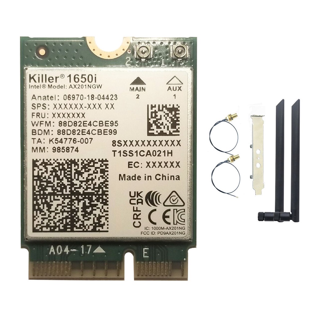 Killer 1650i Wi-Fi 6 Dual-Band M.2 CNVio2 Network Card (w/ external ...