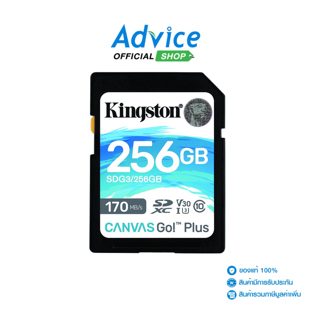 KINGSTON 256GB SD Card CANVAS GO PLUS SDG3 (100MB/s,) - A0131178 ...