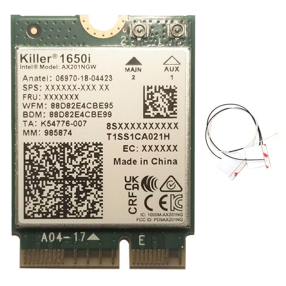 Killer 1650i Wi-Fi 6 Dual-Band M.2 CNVio2 Network Card (w/ internal ...
