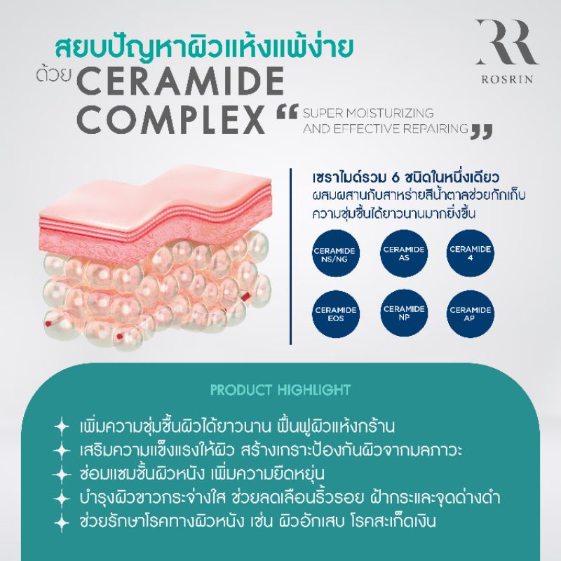 CERAMIDE COMPLEX เซราไมด์รวม 6ชนิด (Oliconew-8106) ช่วยเสริมเกราะ ...