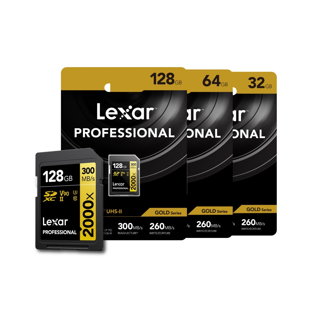 Lexar Professional 2000x SDHC/SDXC UHS-II Speed Class 3 (U3), Class V90 ...