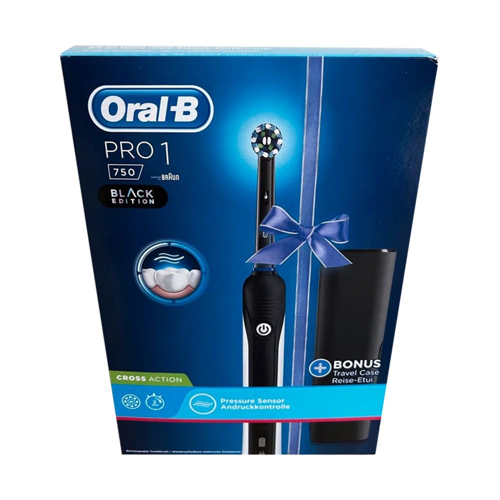 Oral-B PRO 1 750 Black Edition Rechargeable Electric Toothbrush (2 pin ...