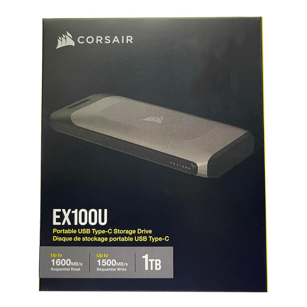 Corsair EX100U 1TB Portable USB-C Storage Drive External SSD, CSSD ...
