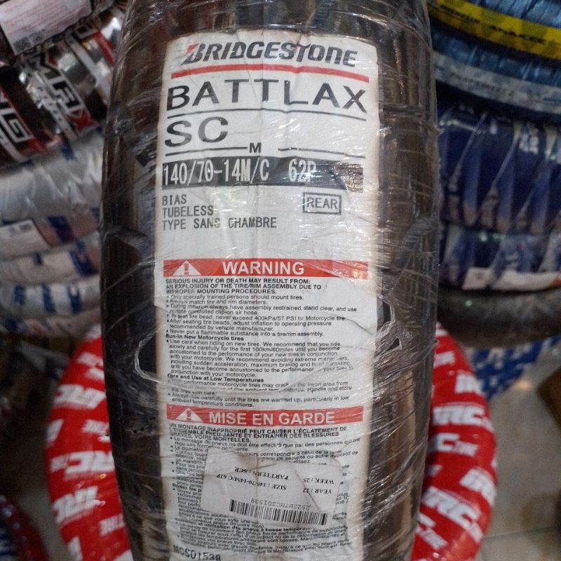 ยางนอก BridgeStone Battlax SC 140/70-14 M/C 62P(R) T/L รุ่น: X-MAX 300 ...