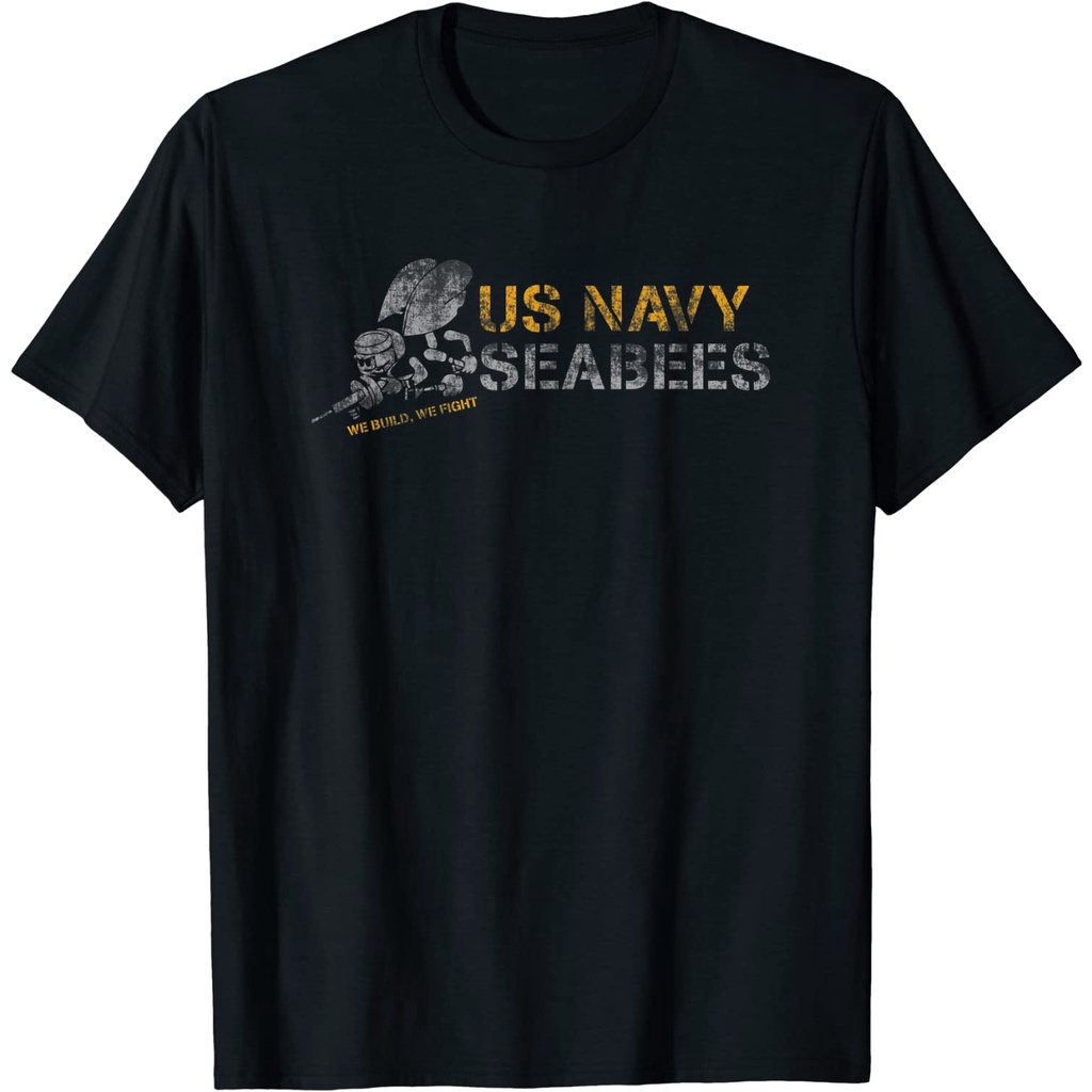 US Navy seabees เราสร้างเราต่อสู้กับเสื้อยืดกองทัพเรือสหรัฐฯ | Shopee ...