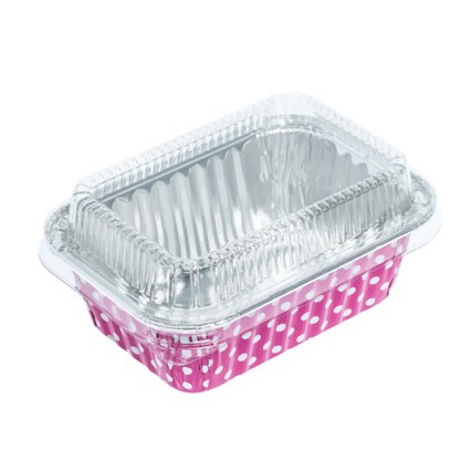 ถาดฟอยล์เหลี่ยม ชมพูจุด SS (4004) พร้อมฝา (10ชุด/แพ็ค) หยกออนไลน์ ...