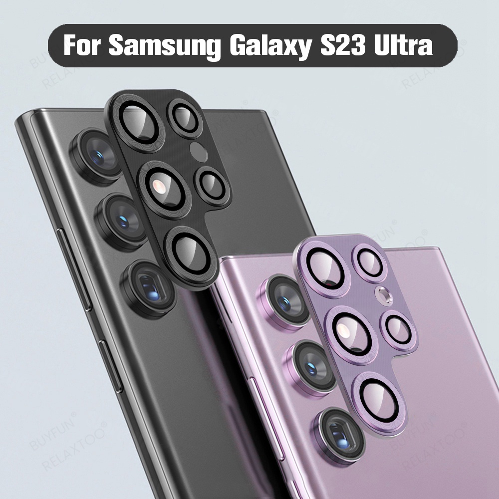 For Samsung Galaxy S23 Ultra Case Camera Protector Metal Glass Ring ...