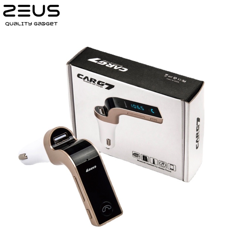 อุปกรณ์รถยนต์ ZEUS ⚡️ Car G7 Bluetooth บลูทูธ ติดรถยนต์ FM Tramsmitter ...
