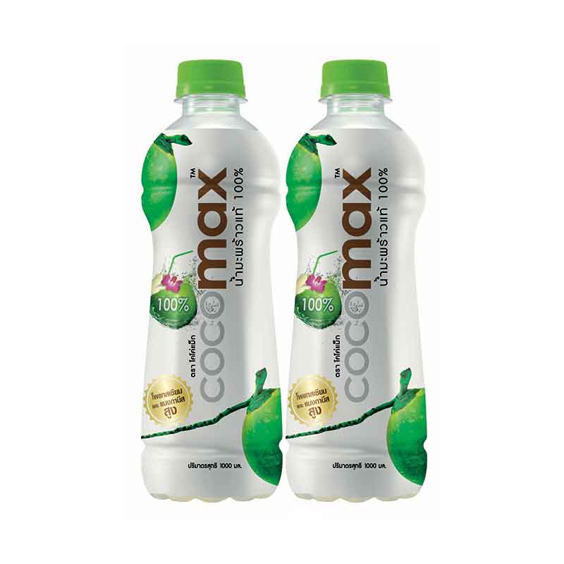 โค่โค่แม็ก น้ำมะพร้าว 100%1000 มล. X 2 ขวดCocomax Water Coconut100 ...