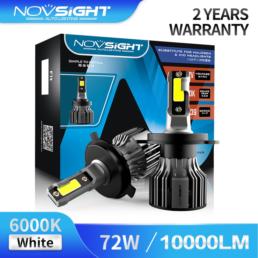 Novsight N39 H4 หลอดไฟหน้ารถจักรยานยนต์ LED 72W 10000LM | Shopee Thailand