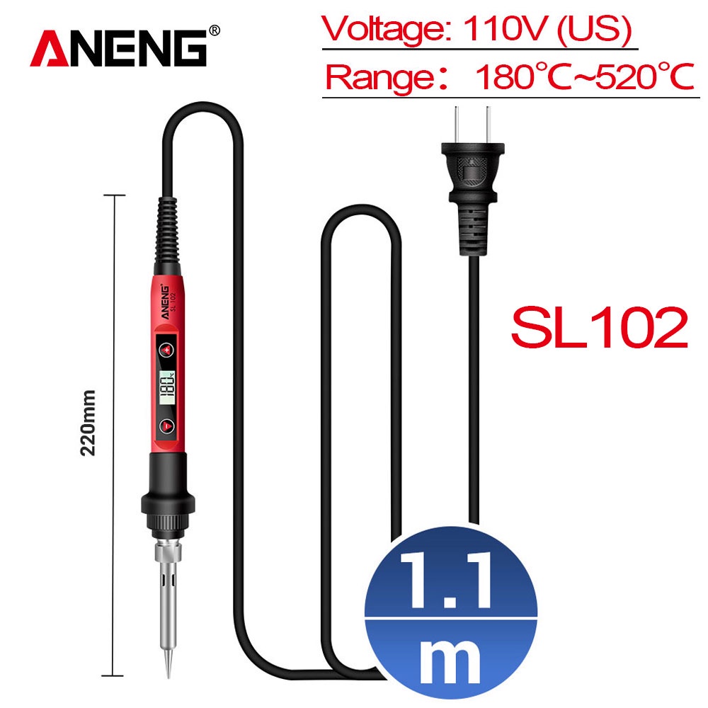 Aneng Sl102 60W ชุดอุปกรณ์หัวแร้งบัดกรีไฟฟ้าดิจิตอลสําหรับบัดกรีเชื่อม ...