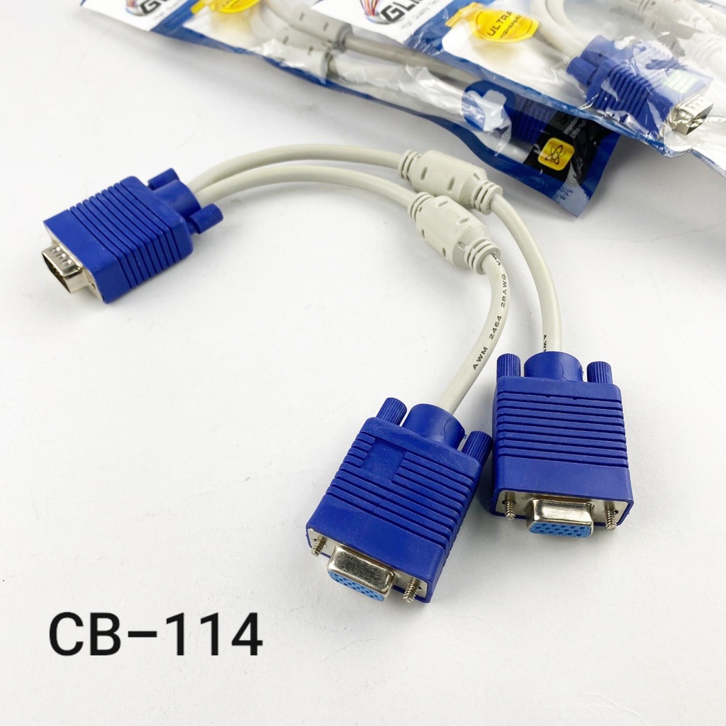 สาย Y VGA Splitter cable 1ออก2 จอ CB-114 ใช้กับอุปกรณ์คอมพิวเตอร์ เพื่อ ...