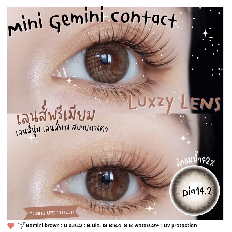 Luxzy lens Mini Gemini Brown/Gray ค่าสายตา 0.00-750 | Shopee Thailand