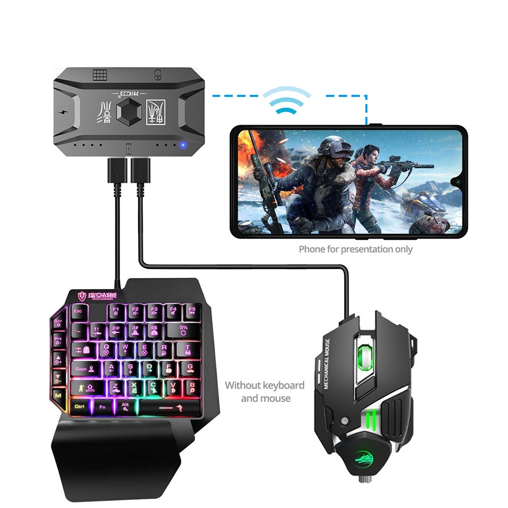 Single Handed Gaming Membrane Mini Keyboard 39 Keys One Hand RGB ...