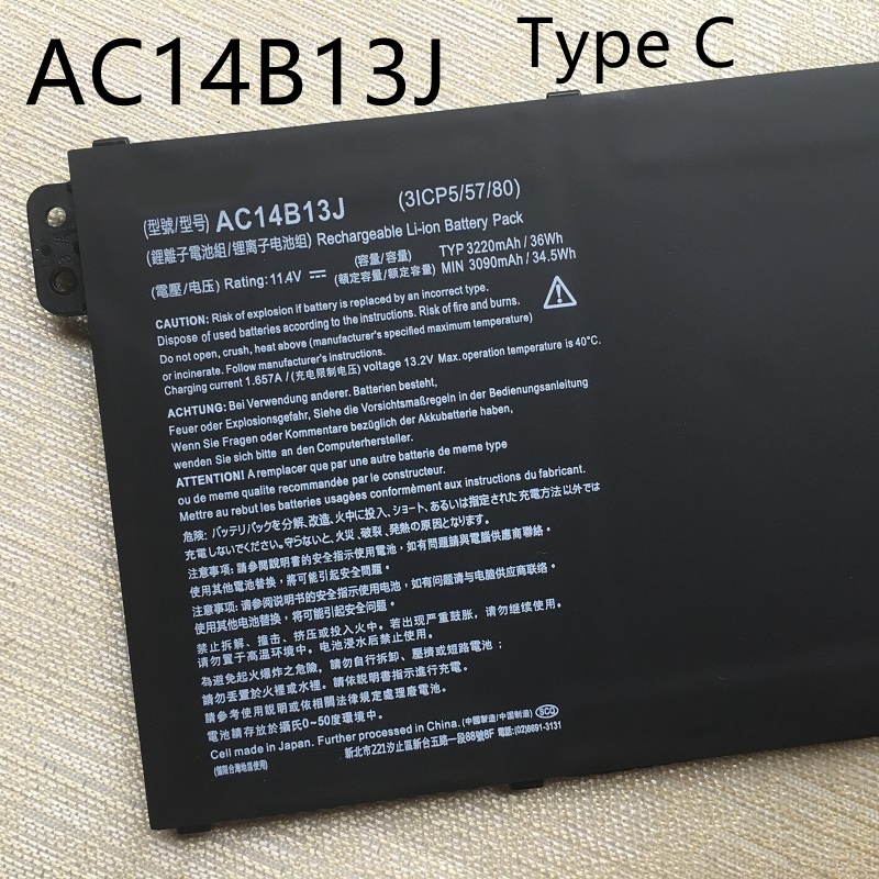 AC14B8K X349-G2 AC14B13J แบตเตอรี่ AC14B18J สำหรับ Acer Swift 3 SF315 ...