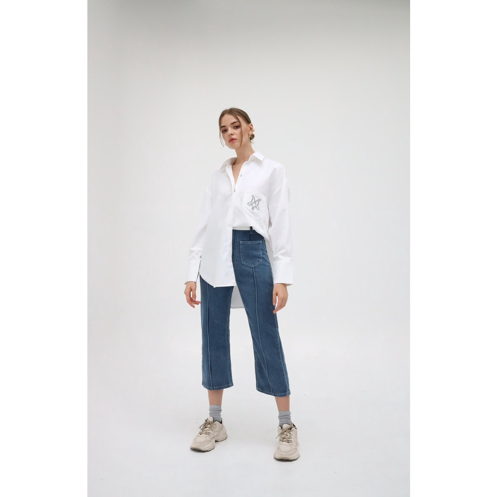 Merge Official - Cropped Jeans 08 2 Colors (พร้อมส่ง) กางเกงยีนส์เอวสูง ...