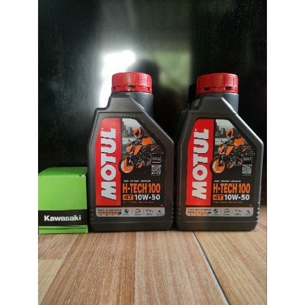 ชุดถ่ายน้ำมันเครื่อง MOTUL10W-50 สังเคราะ100% สองขวด+กรองน้ำมันเครื่อง1 ...