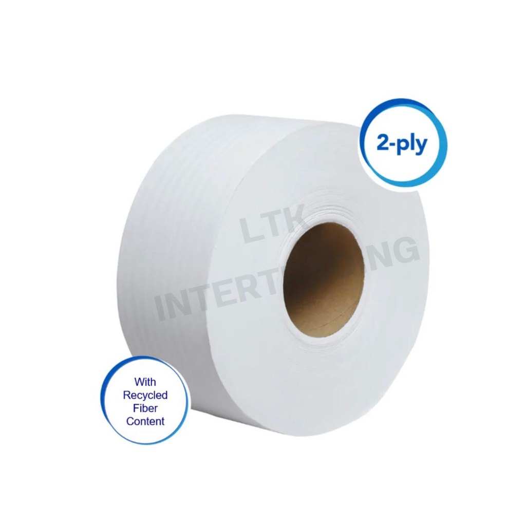 กระดาษชำระม้วนใหญ่ Kimsoft JRT 2 ชั้น ยาว 400 เมตร (บรรจุ 12ม้วน/ลัง ...