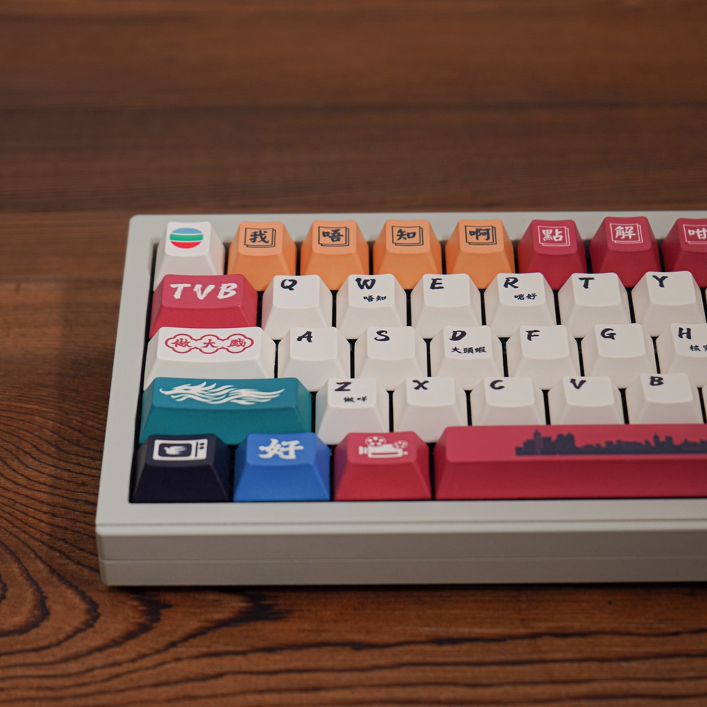 HONG KONG Style keycaps restore cherry profile Dye-Sublimation PBT ...