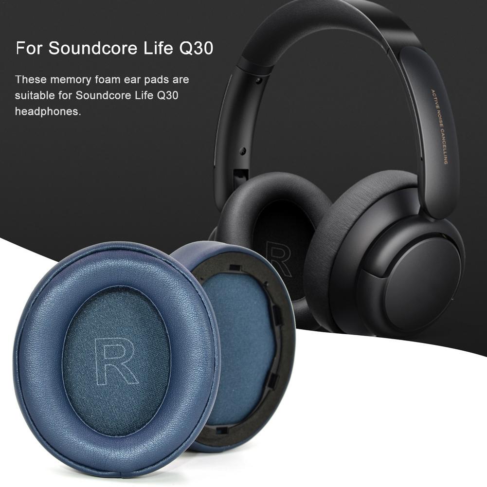 ☞แผ่นรองหูฟังสำรองสำหรับ Anker Soundcore Life Q30 / Q35 BT หูฟังเอียร์แพดมีหัวเข็มขัดพลาสติก ...