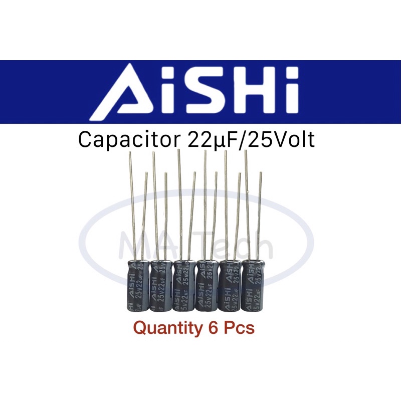 22uf 25v Capacitor 22uF 25v คาปาซิเตอร์ 25v22uf ขนาด 5.0x11.0mm 1ชุด มี ...
