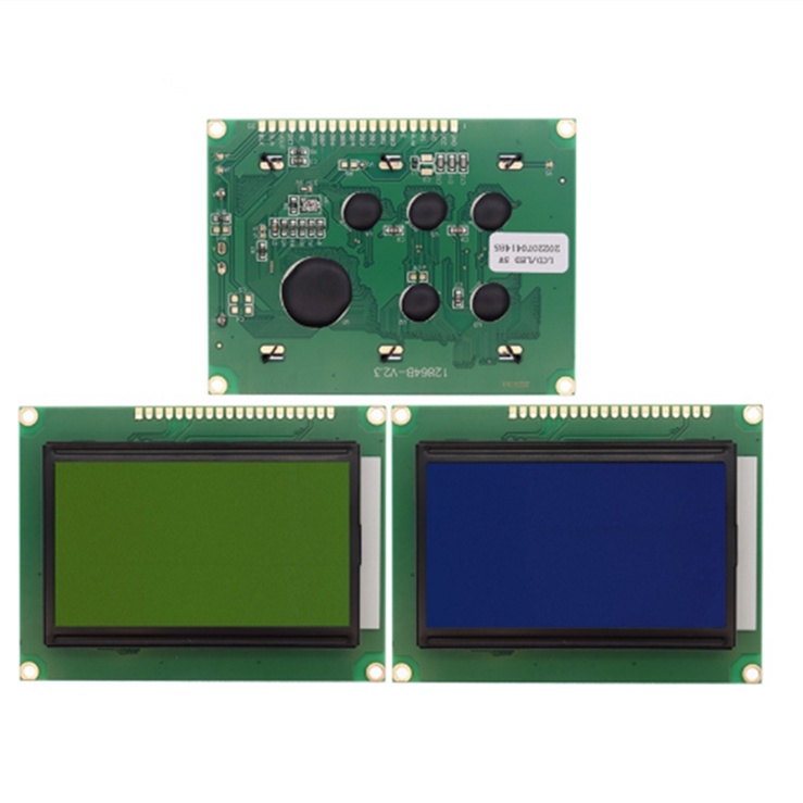 โมดูลหน้าจอ LCD 5V 12864 128*64 จุด พร้อมแบ็คไลท์ ST7920 LCD12864 ...
