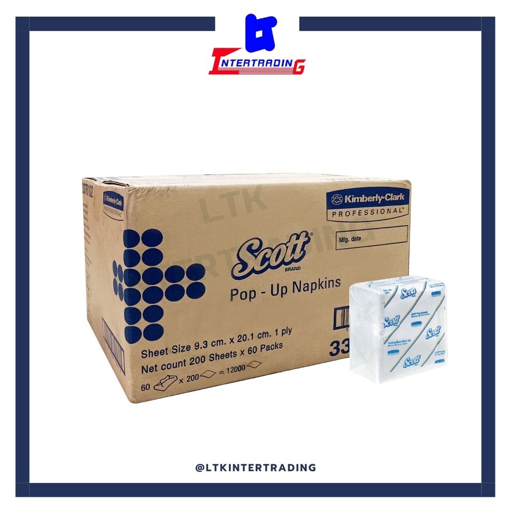 กระดาษเช็ดปาก Scott Pop-up 1 ชั้น (บรรจุ 60 ห่อ/ลัง) 33761 | Shopee ...