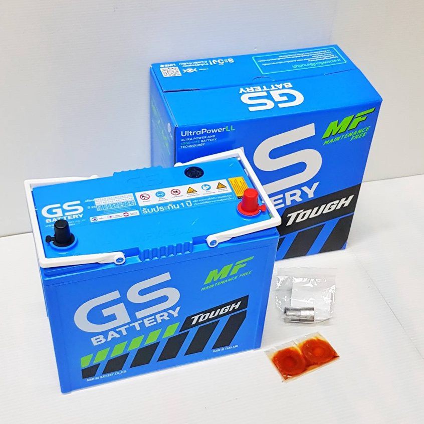 แบตเตอรีรถยนต์ GS รุ่น MFX60L/R (JIS 55B24) 12V.50Ah สำหรับรถเก๋ง ซีวิค,วีออส,อัลติส,ยาริส ...