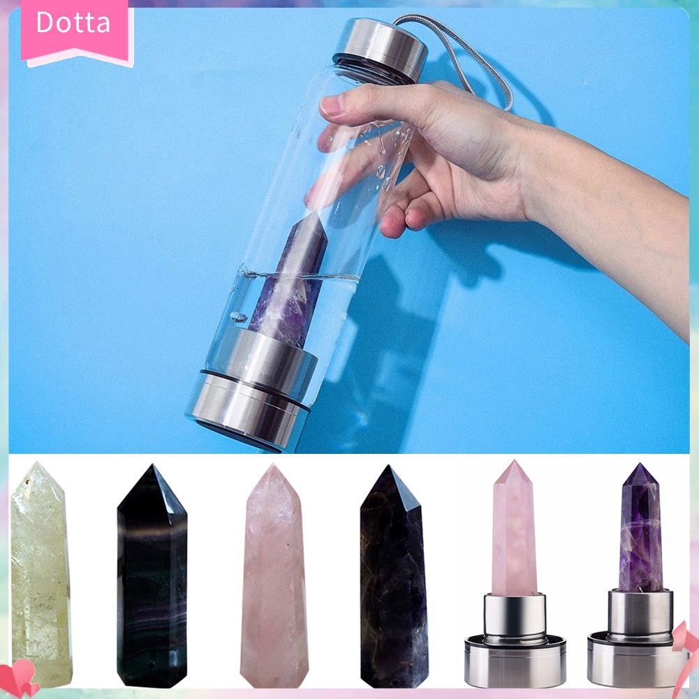 (dottam) Exquisite Quartz Crystal Hexagonal Prism Water Bottle Gravel ...