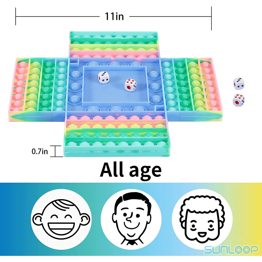 Big Size Pop it Muti-player Big Game Fidget Toy Kids Rainbow Chess ...