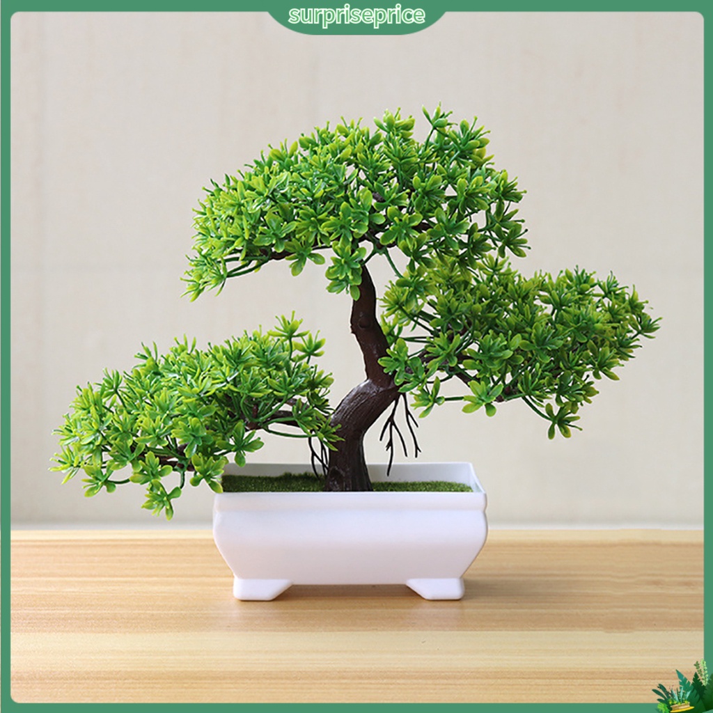 Artificial Bonsai Natural Realistic Plastic Welcoming Pine Bonsai for Wedding | Shopee Thailand